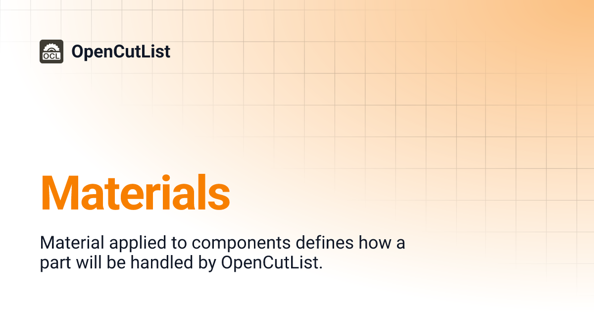 Materials | OpenCutList